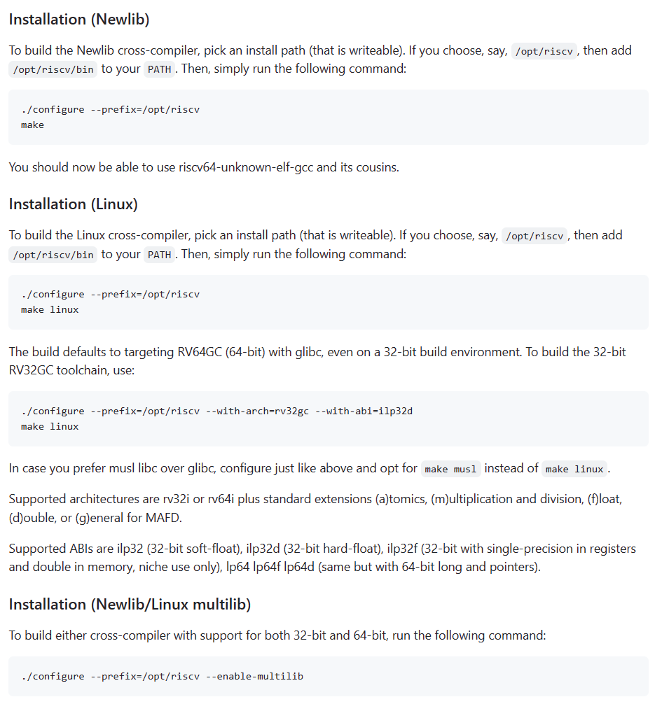 riscv编译工具链构建说明 | TimerのBlog